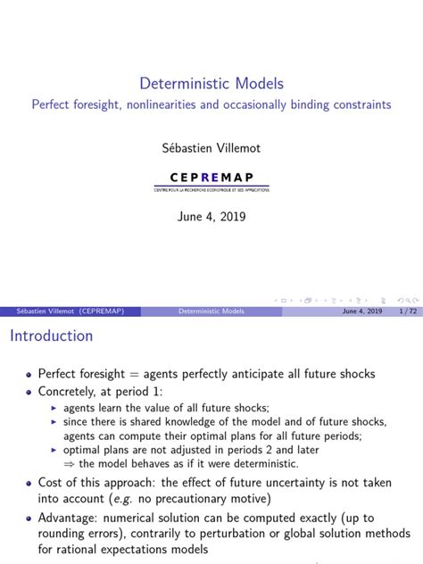 deterministic models perfect foresight nonlinearities and occasionally