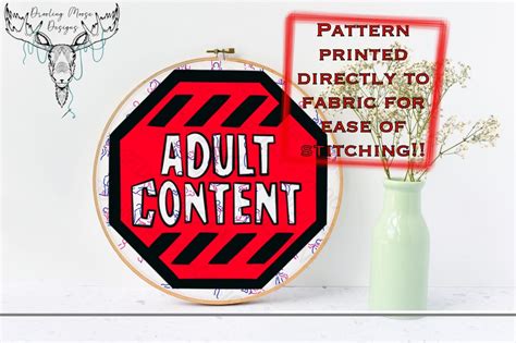 Printed Stick Figure Sex Collage Embroidery Template Pattern