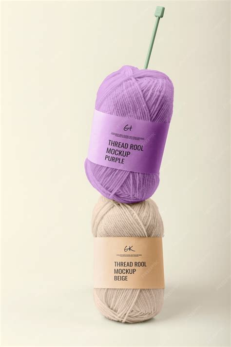 Premium Psd Thread Mock Up Design For Knitting