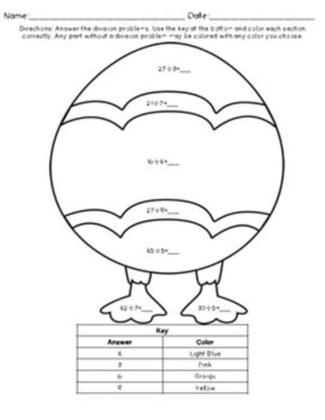 Division Coloring Pages Easter By Replay Learning Tpt