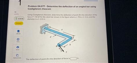 Solved 1 Problem 04 077 Determine The Deflection Of An