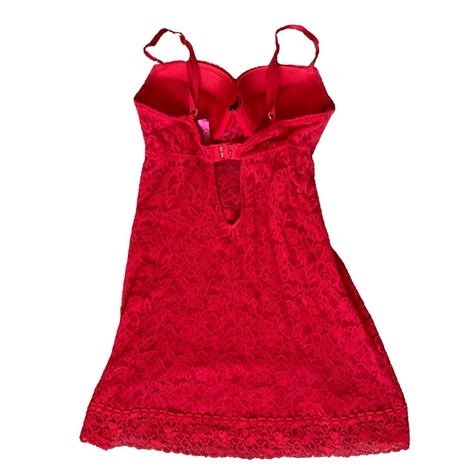 Victoria Secret Red Push Up Lace Slip Absolutely Depop