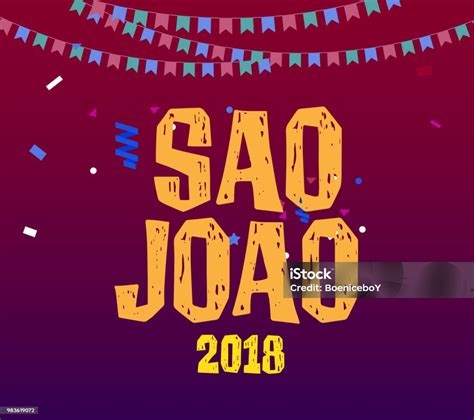 브라질 전통 축제 축제 Junina입니다 포르투갈어 브라질 텍스트 세인트 존 말입니다 페 드 사오 조 아오 축제 인쇄 상의 벡터 예술입니다 개념에 대한 스톡 벡터 아트 및