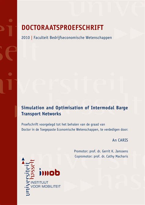 Pdf Simulation And Optimisation Of Intermodal Barge Transport Networks