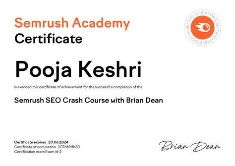 Pooja Keshri On Linkedin Semrush Seo Crash Course With Brian Dean