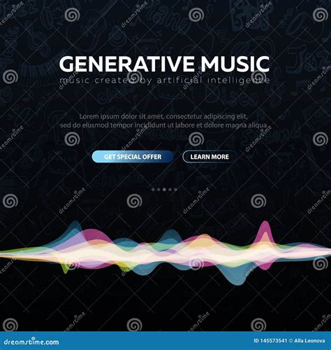 Generative Music Music Created By Ai Vector Illustration Stock Vector Illustration Of