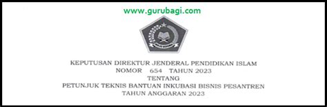 Petunjuk Teknis Bantuan Inkubasi Bisnis Pesantren Tahun 2023
