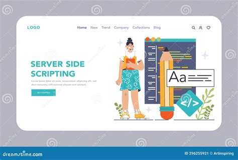Back End Development Web Banner Or Landing Page Coding Software Stock Vector Illustration Of