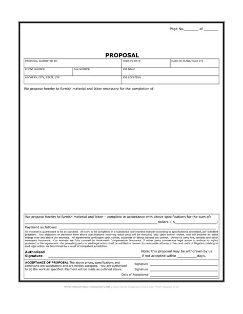 Construction Bid Proposal Template Word At A Glance