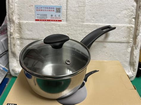 Candy尋寶樂園不鏽鋼單柄小湯鍋 14cm 中石化股東紀念品 附玻璃蓋 露天市集 全台最大的網路購物市集