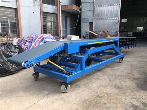 Bag Loading Belt Conveyors For Truck Loading Adjustable Height Belt Conveyor YiFan Conveyor