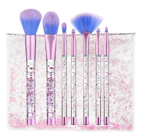 Msq Liquid Glitter Crystal Makeup Brush Set 7pcs Diamond Professional