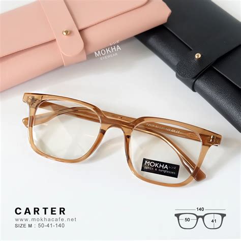 กรอบแว่น Mokha รุ่น Carter กรอบแว่นตา ทรงเหลี่ยม ขาโลหะ กว้าง 140 Mm Sizem Shopee Thailand