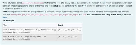 Solved Write A Function Called Getlayersdictroot That