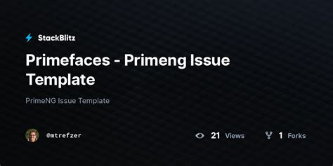 Primefaces Primeng Issue Template Stackblitz