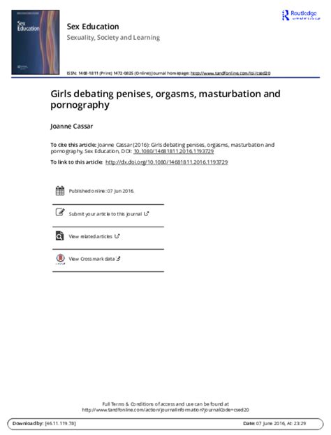 Pdf Cassar J 2017 Girls Debating Penises Orgasms Masturbation