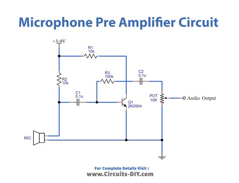 Microphone Preamplifier Circuit Using 2n3904 Transist