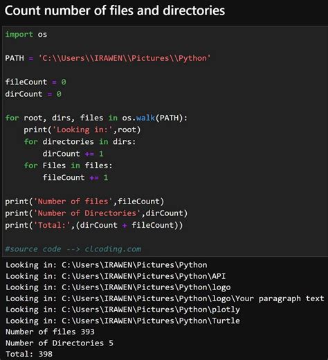 Python Coding On Instagram Count Number Of Files And Directories