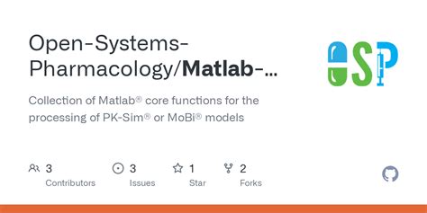 GitHub Open Systems Pharmacology Matlab Toolbox Core Collection Of Matlab Core Functions For