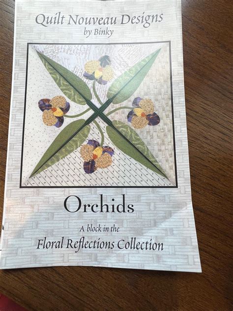 Quilt Nouveau Designs Orchids Block In Floral Reflections Collection