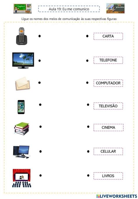 Meios De Comunicação Interactive Worksheet For Educação Infantilensino