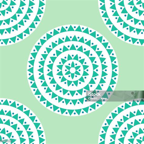 원 점 삼각형과 민족 원활한 패턴 부족 배경입니다 벡터 그림입니다 0명에 대한 스톡 벡터 아트 및 기타 이미지 0명 고풍스런 곡선 Istock