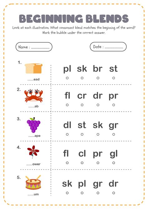 14 Initial Blends Worksheets 1st Grade Free Pdf At