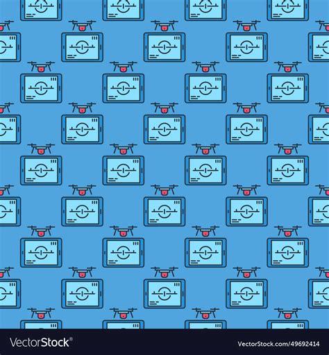 Tablet And Quadcopter Drone Control Colored Vector Image