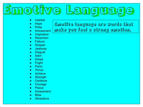Emotive Language Ene Panmure Bridge School