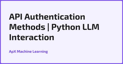 Api Authentication Methods Python Llm Interaction