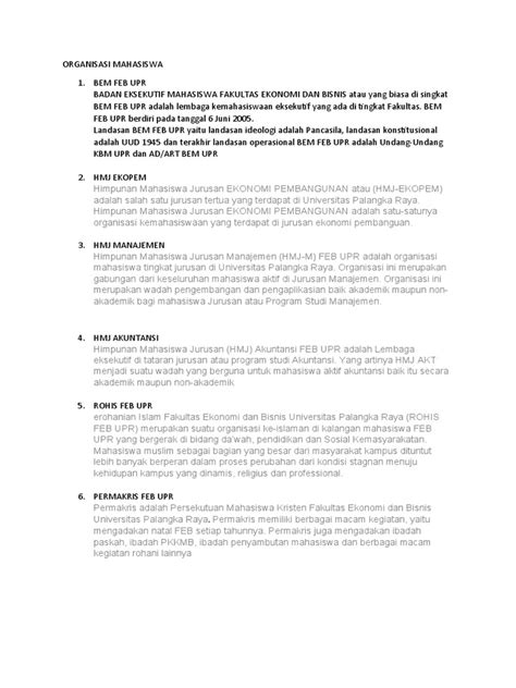 Organisasi Mahasiswa Pdf