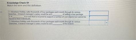 Solved Knowledge Check 01 Match The Term And The Definition Chegg