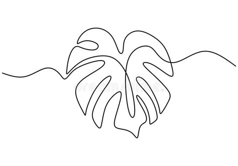 Monstera Blattlinie Kunst Zu Machen Fortlaufende Linie Entwurf Der