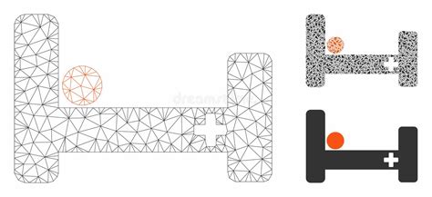 Hospital Bed Vector Mesh Wire Frame Model And Triangle Mosaic Icon Stock Vector Illustration