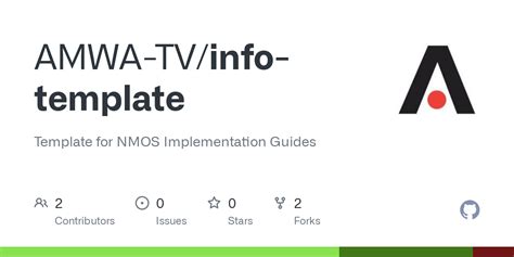 GitHub AMWA TV Info Template Template For NMOS Implementation Guides