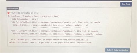 Solved Taking A Random Sample Write A Program In Python That Chegg