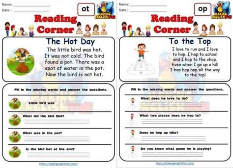 Free Cvc Reading Cards Short Vowel Omaking English Fun Reading