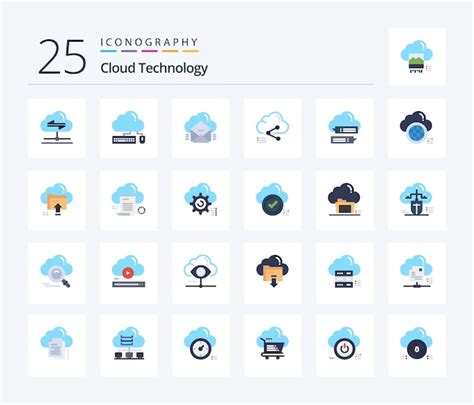 Premium Vector Cloud Technology 25 Flat Color Icon Pack Including Computing Cloud Data Share Data