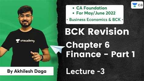 L3 BCK Revision Chapter 6 Finance Part 1 CA Foundation May June
