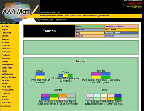 Aaa Math Fourths Activity For Pre K 1st Grade Lesson Planet