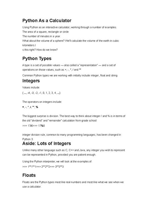 Python As A Calculator Python As A Calculator Using Python As An Interactive Calculator