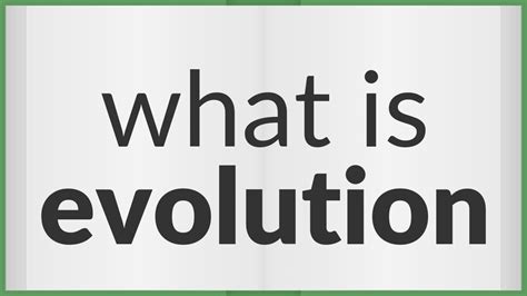 Evolution Meaning Of Evolution Youtube