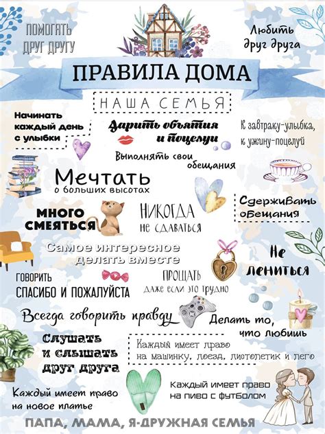 Пин на доске Наклейки Семейные правила Планировщик жизни Планинг