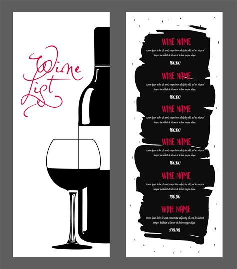 Diseño De Carta De Vinos 564636 Vector En Vecteezy
