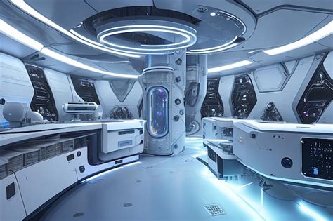 Premium Ai Image Futuristic Quantum Space Exploration Lab