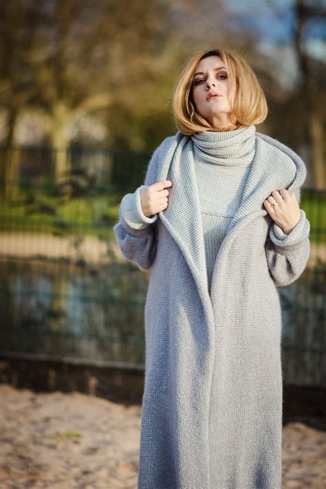 Knit Cardigan Chunky Knit Cashmere Blend Long Cardigan Etsy