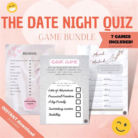 Date Night Quiz Quiz Voor Koppels Spel Voor Koppels Printable Instant