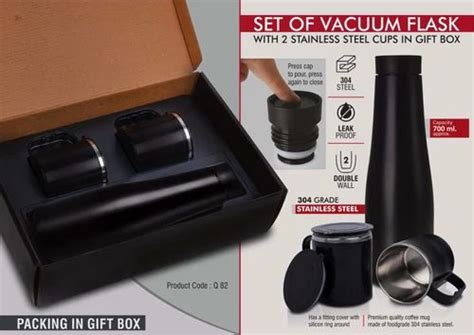 Set Of Vacuum Flask With Stainless Steel Cups In Gift Box At Rs Piece Gift Set In New
