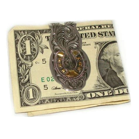 Gold Horse Shoe Silver Money Clip •