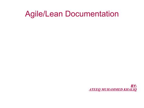 Agile Documentation Ppt